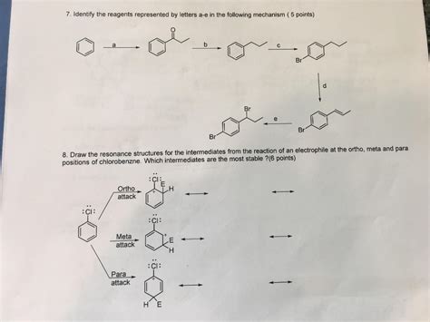 Solved 7. Identify the reagents represented by letters a-e | Chegg.com