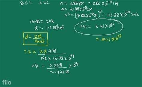 Example An Element Has A Body Centred Cubic Bcc Structure With A Ce