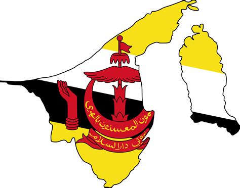 Flag Map Of Brunei Free Vector Maps Brunei Brunei Flag Map Porn Sex