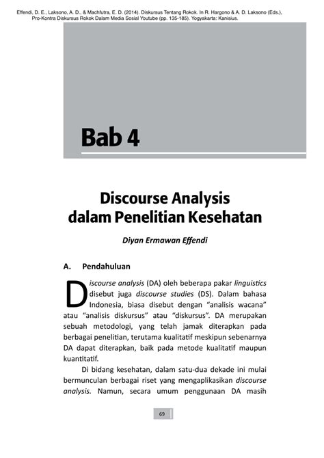 Pdf Discourse Analysis Dalam Penelitian Kesehatan