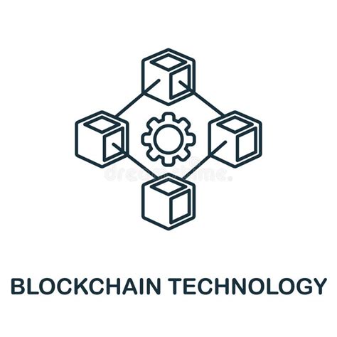 Blockchain Icon Monochrome Simple Sign From Digitalization Collection Stock Vector