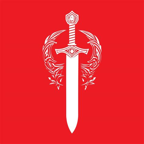 Elegant Sword Emblem With Laurel Wreath Triumph And Honor In Design