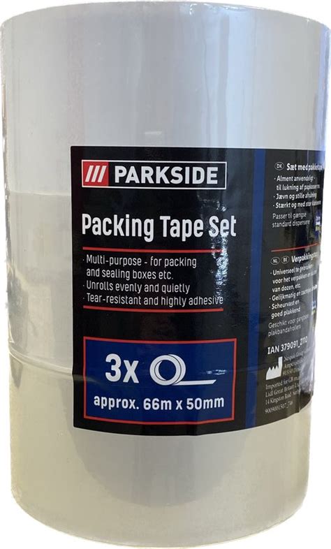 Parkside Packing Tape Set 3 Stuks Transparant Universeel Bol