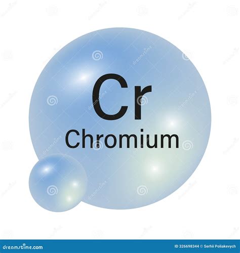 Chromium Element Icon Shiny Blue Sphere Cr Periodic Symbol Vector Illustration Stock Vector