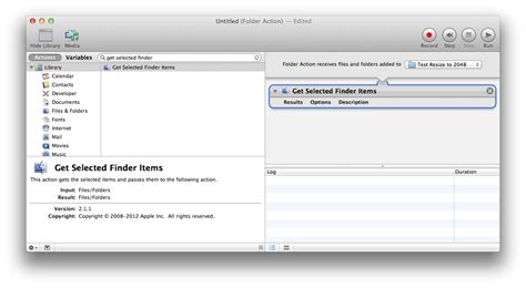 how to create a folder action to resize your photos using mac os x