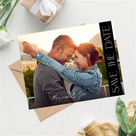 Chic Photo Strip Save The Date Invitation Zazzle