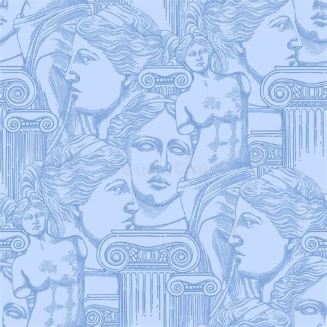 classical pattern of venus de milo and columns stock vector illustration of europe column