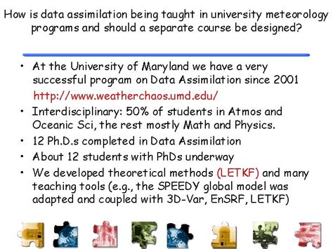 Data Assimilation Education Forum Part II Education Capabilities