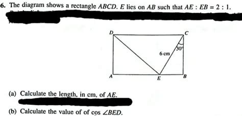 The Diagram Shows Rectangle ABCD E Lies On AB Such That AE EB