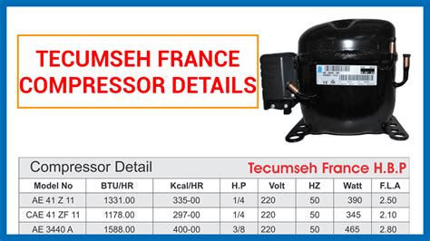 Embraco Brazil Compressor Hp Size Codes List With Watt Fully4world