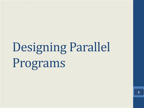 Solution Designing Parallel Programs Studypool