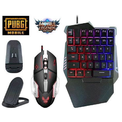 Jual Keyboard Mouse Gaming Konverter Bluetooth 4in1 One Hand Keyboard