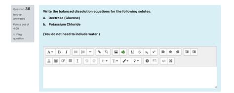 Solved Question 36 Not Yet Write The Balanced Dissolution
