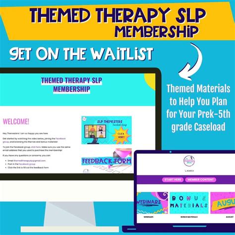Themed Therapy Slp Membership Waitlist Ig Thedabblingspeechie