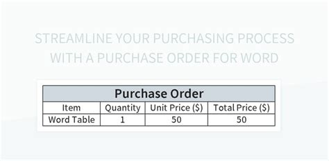 Streamline Your Purchasing Process With A Purchase Order For Word Excel Template And Google