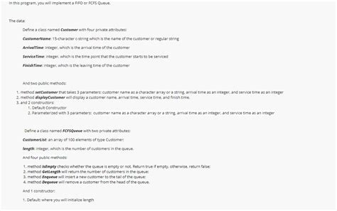 Solved In This Program You Will Implement A Fifo Or Fcfs