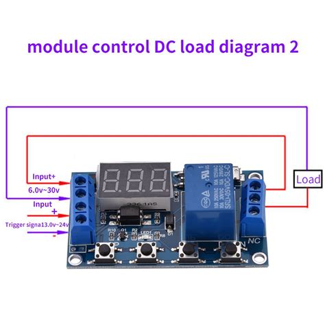 Akozon Timer Relay Switch Module Dc 6v~30v Trigger Delay Onoff Cycle Wdigit Led Display Micro