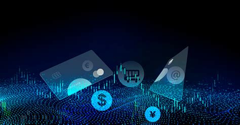 미래지향적인 파란색 다크 디지털 블록 체인 배경 추상적 인 연결 기술 및 디지털 네트워크 인터넷 비즈니스 온라인 마케팅 및 지불 신용 카드 배너 템플릿 배경에 대한 3d