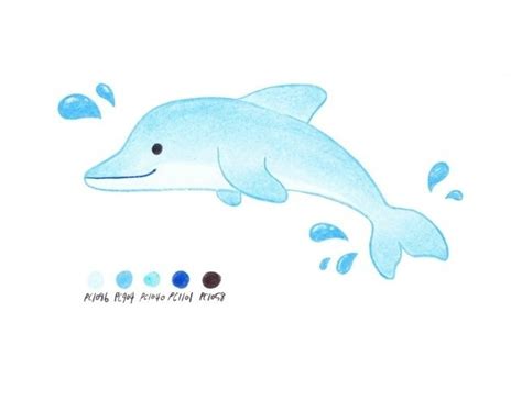 색연필 손그림ㅣ돌고래 일러스트 네이버 블로그
