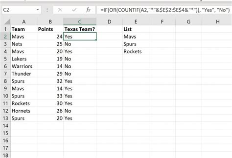 Excel How To Check If Cell Contains Text From List