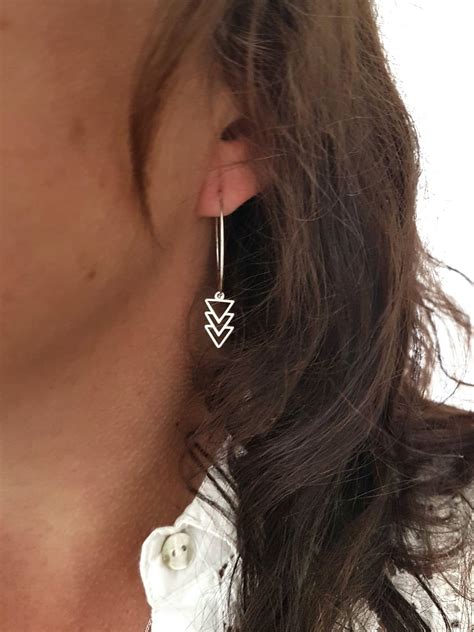 Meena Créoles Argent Triangles Manoléo Bijoux En Argent Et