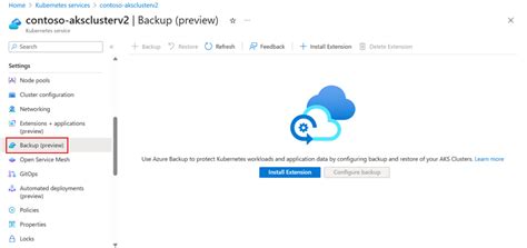 azure backup을 사용하여 aks azure kubernetes service 백업 azure backup
