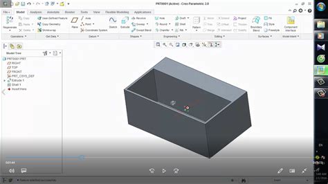 creo parametric shell draft grabcad tutorials