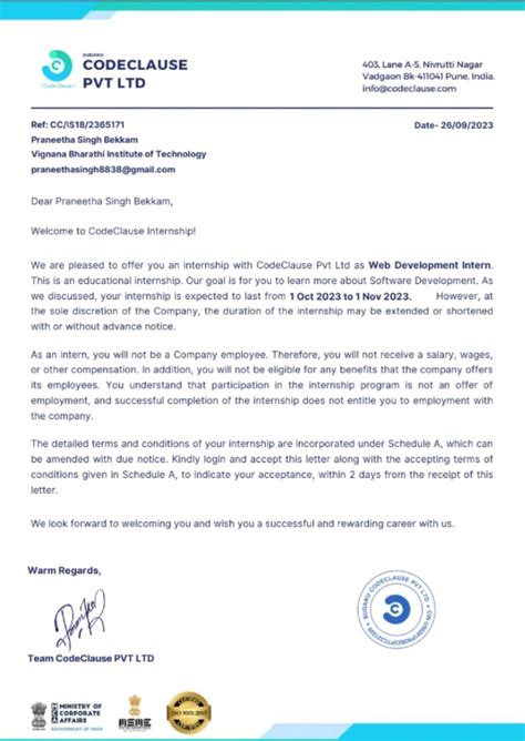 praneetha singh bekkam on linkedin internship intern codeclause