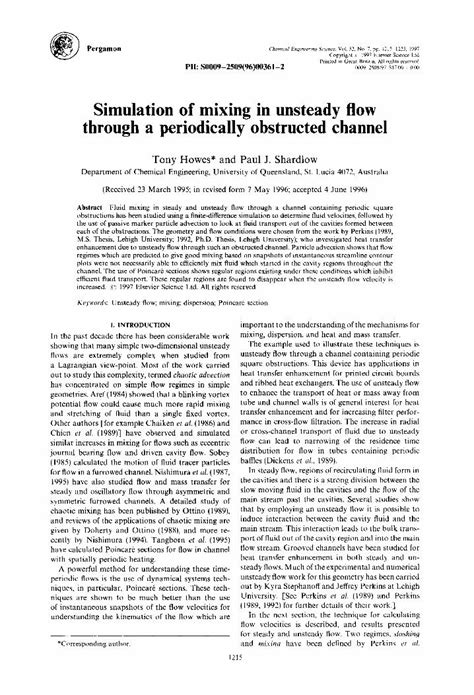 pdf simulation of mixing in unsteady flow through a periodically