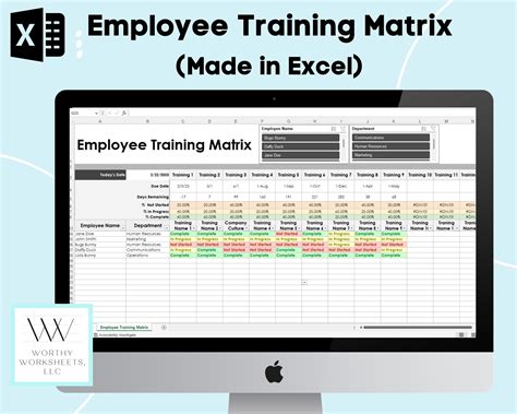 Training Matrix Excel Template