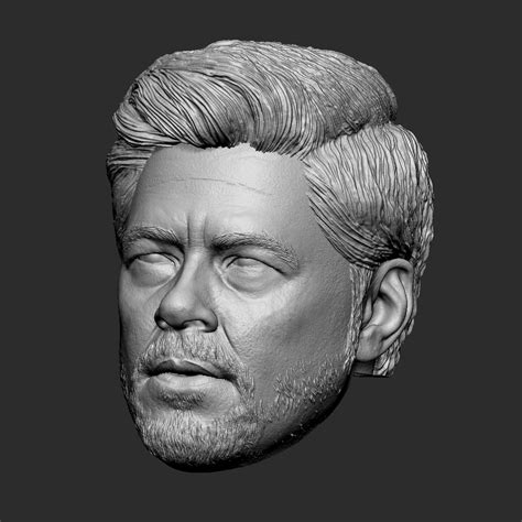 Stl File Alejandro Gillick Sicario Benicio Del Toro Head 🗿・3d