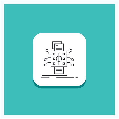 Round Button For Analysis Data Datum Processing Reporting Line Icon
