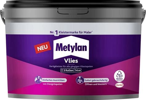 Metylan Kleister Metylan Vlies Fertigkleister 3 Kg Eimer Trocknet