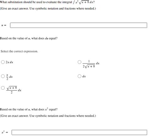 solved what substitution should be used to evaluate the