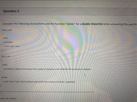 Solved Question 3 Consider The Following Declarations And