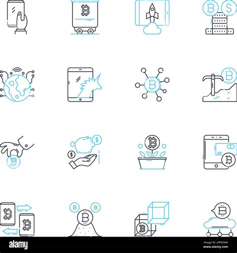 Quantum Computing Linear Icons Set Quantum Superposition Entanglement Qubit Decoherence