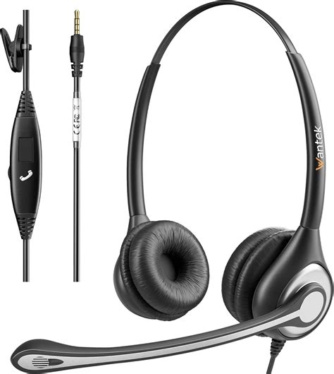Wantek 3 5mm Office Headset With Microphone Noise Cancelling And Adjust Volume