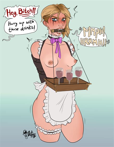 Rule 34 1girls Apron Arm Band Arm Binder Blonde Hair Blue Eyes Bondage Breasts Curvy Dafuqart