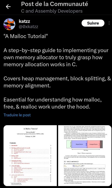 patrice laporte 🤖 on linkedin a malloc tutorial a step by step guide to implementing your own…