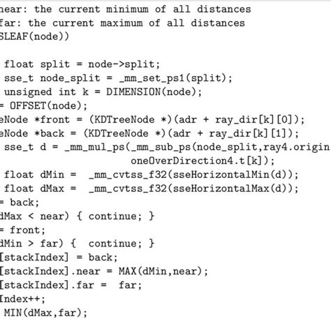 11 Pseudo C Code For A Ray Patch Intersection Algorithm Using The