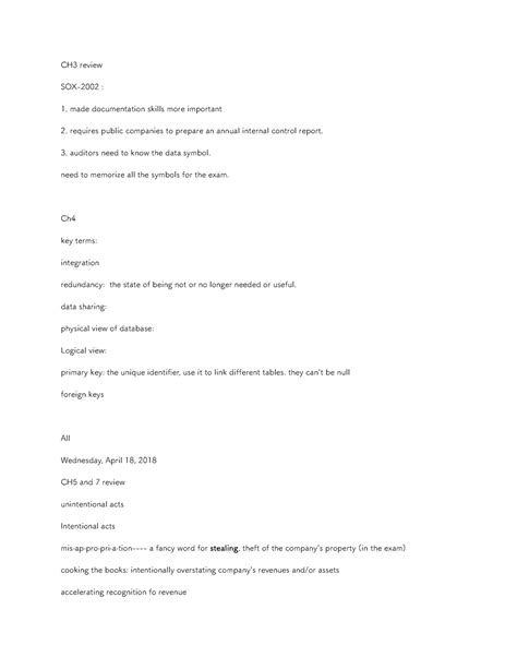 Acct 360 Final Review Summary Accounting Information System Acct360