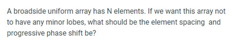 Solved A Broadside Uniform Array Has N Elements If We Want