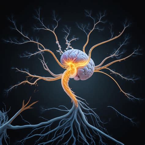 Premium Ai Image 3d Head And Brain Neuron With Lightning Background
