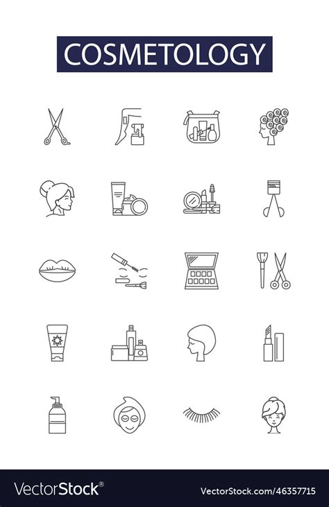 Cosmetology Line Icons And Signs Salons Royalty Free Vector