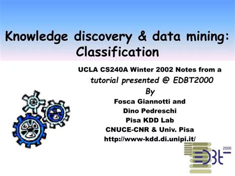 PPT Knowledge Discovery Data Mining Classification PowerPoint Presentation ID