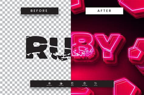 3d Pink Ruby Editable Text Effect Layer Styles Including Text And Style