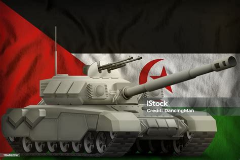 서사하라 국기 배경에 중전차 3d 일러스트레이션 교통수단에 대한 스톡 사진 및 기타 이미지 교통수단 군사 기 Istock