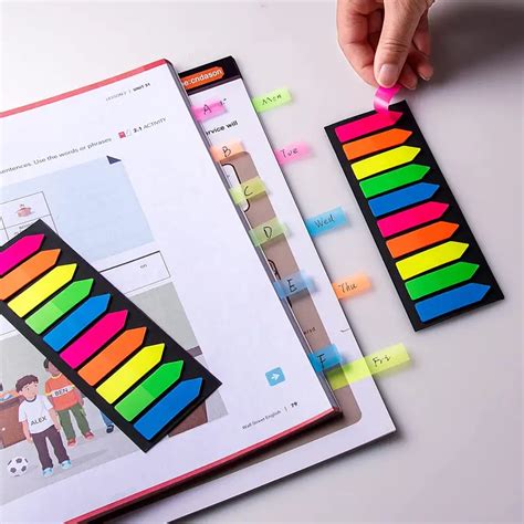 Page Markers Sticky Index Tabs Arrow Flag Tabs Neon Color Temu Australia