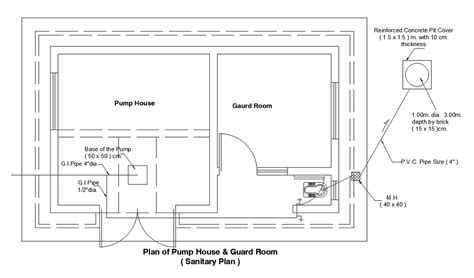 The Sanitary Plan Of The Pump House And Guard Room