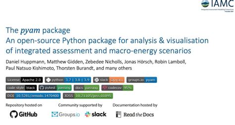 New Video The Pyam Package For Integrated Assessment And Macro Energy